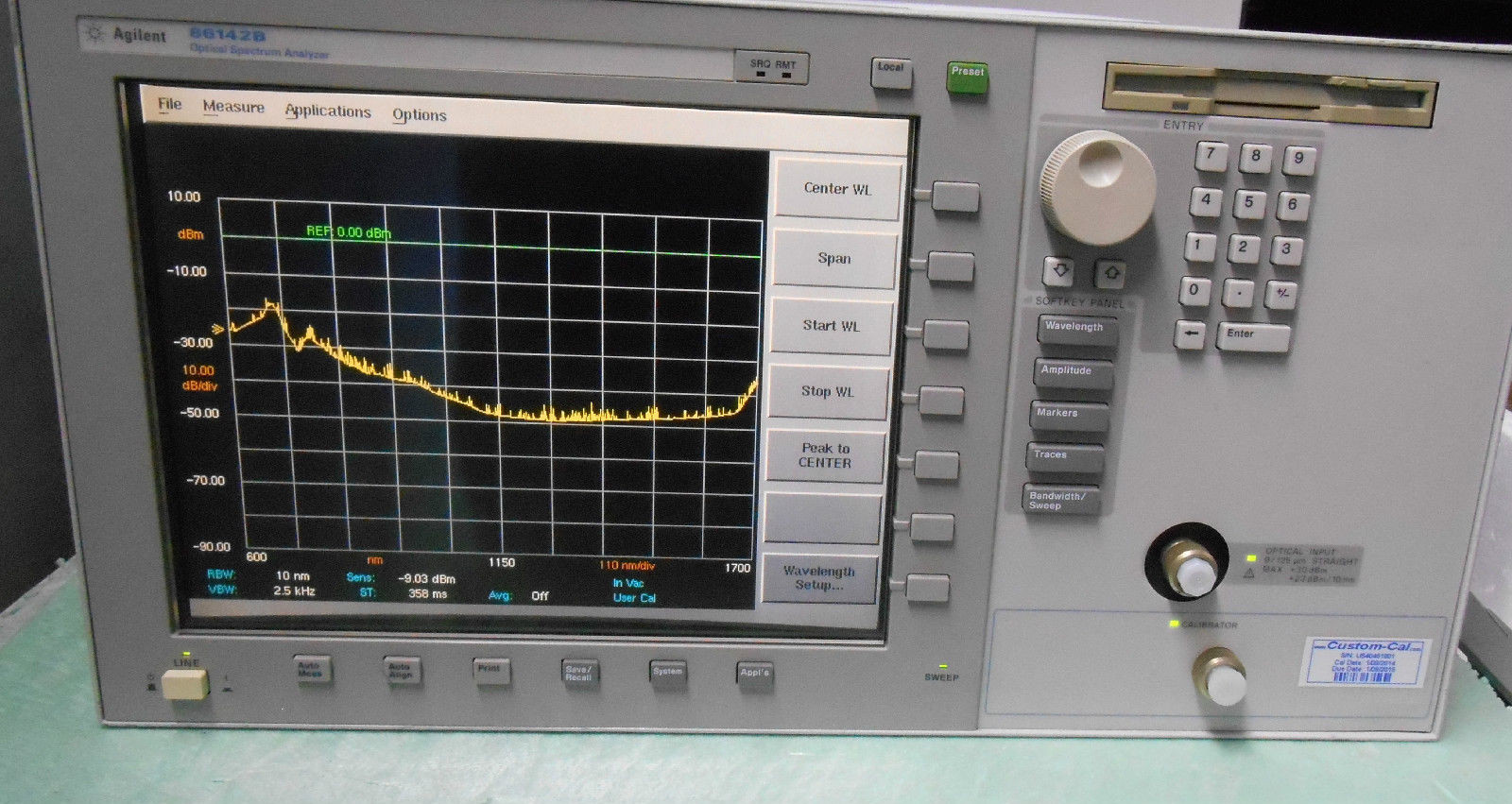 Durable PC Optical Spectrum Analyzer Keysight Agilent 86142A